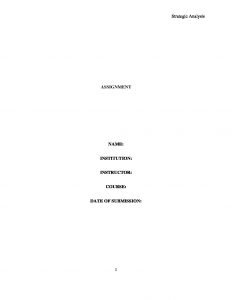 Strategic Analysis (Assignment) - EXPERT WRITING HELP BLOG